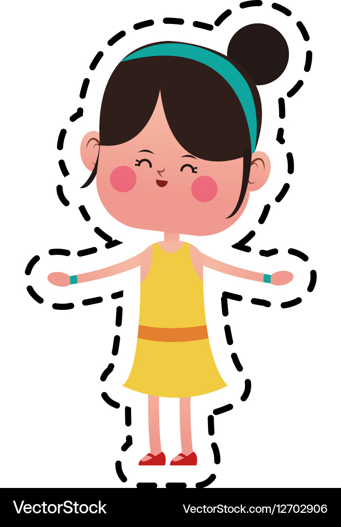 Kawaii girl icon Royalty Free Vector Image - VectorStock