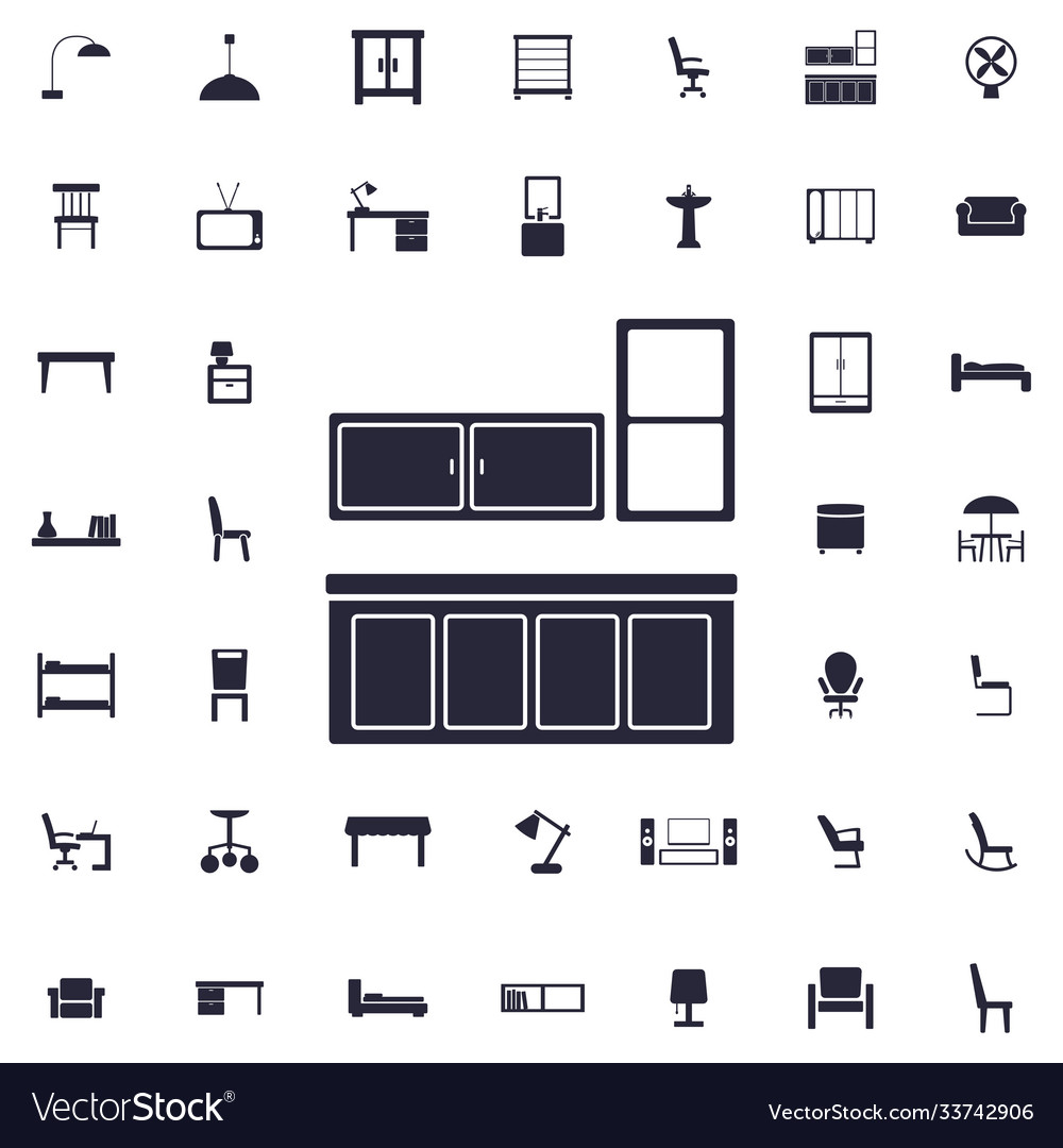 Kitchen interior icon Royalty Free Vector Image