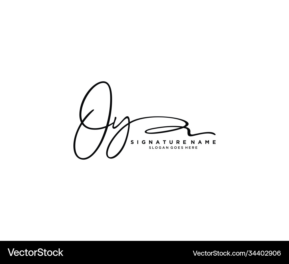 Letter oy signature logo template Royalty Free Vector Image
