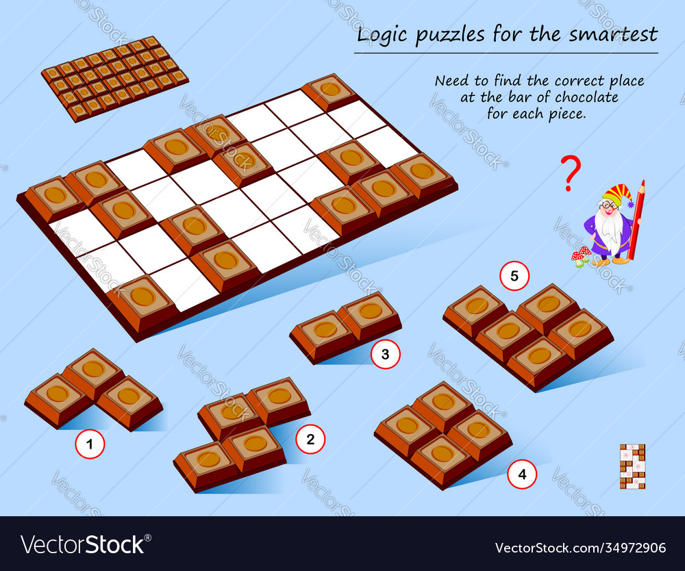 Logic puzzle game for smartest need to find Vector Image