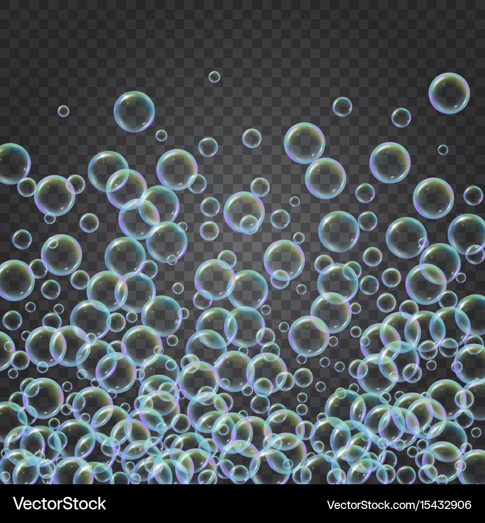 Shampoo foam with colorful realistic bubbles Vector Image