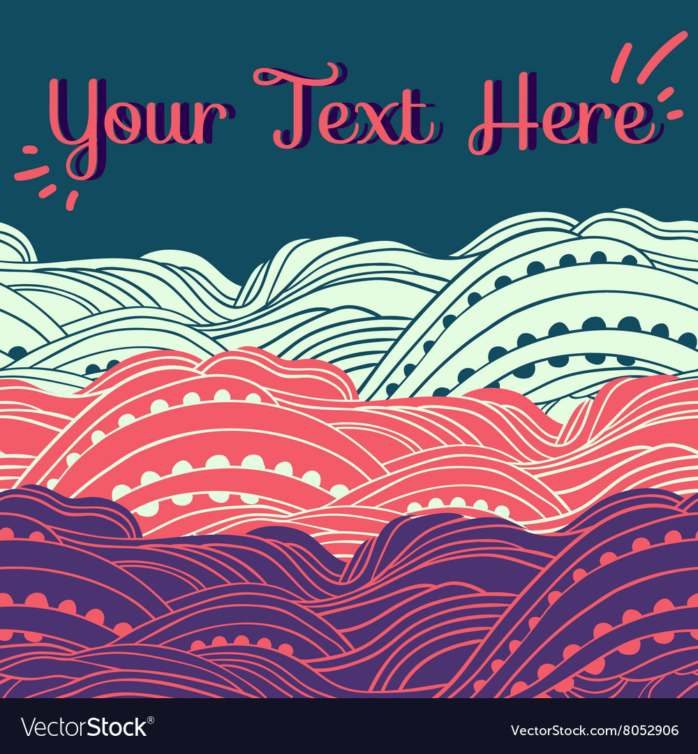 Three waves horizontal pink Royalty Free Vector Image