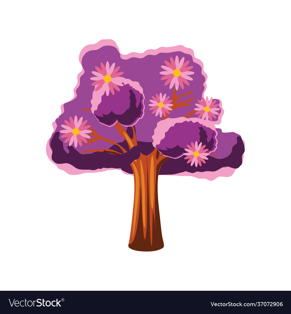 Tree flowers spring Royalty Free Vector Image - VectorStock