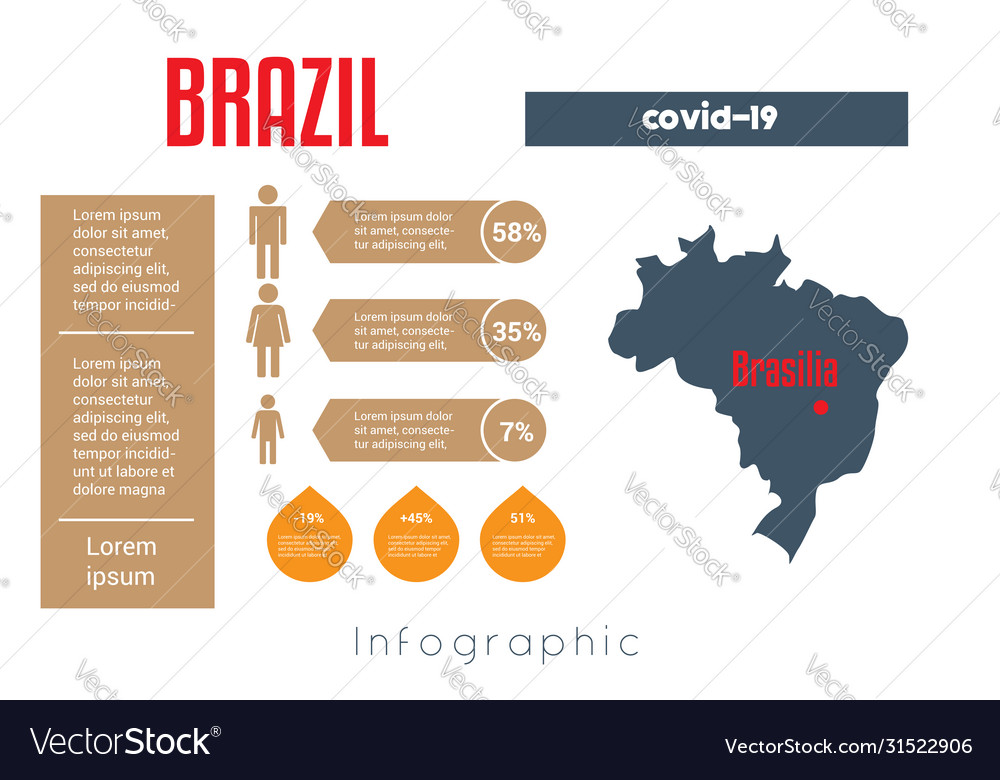 Universal template for infographics with brazil Vector Image