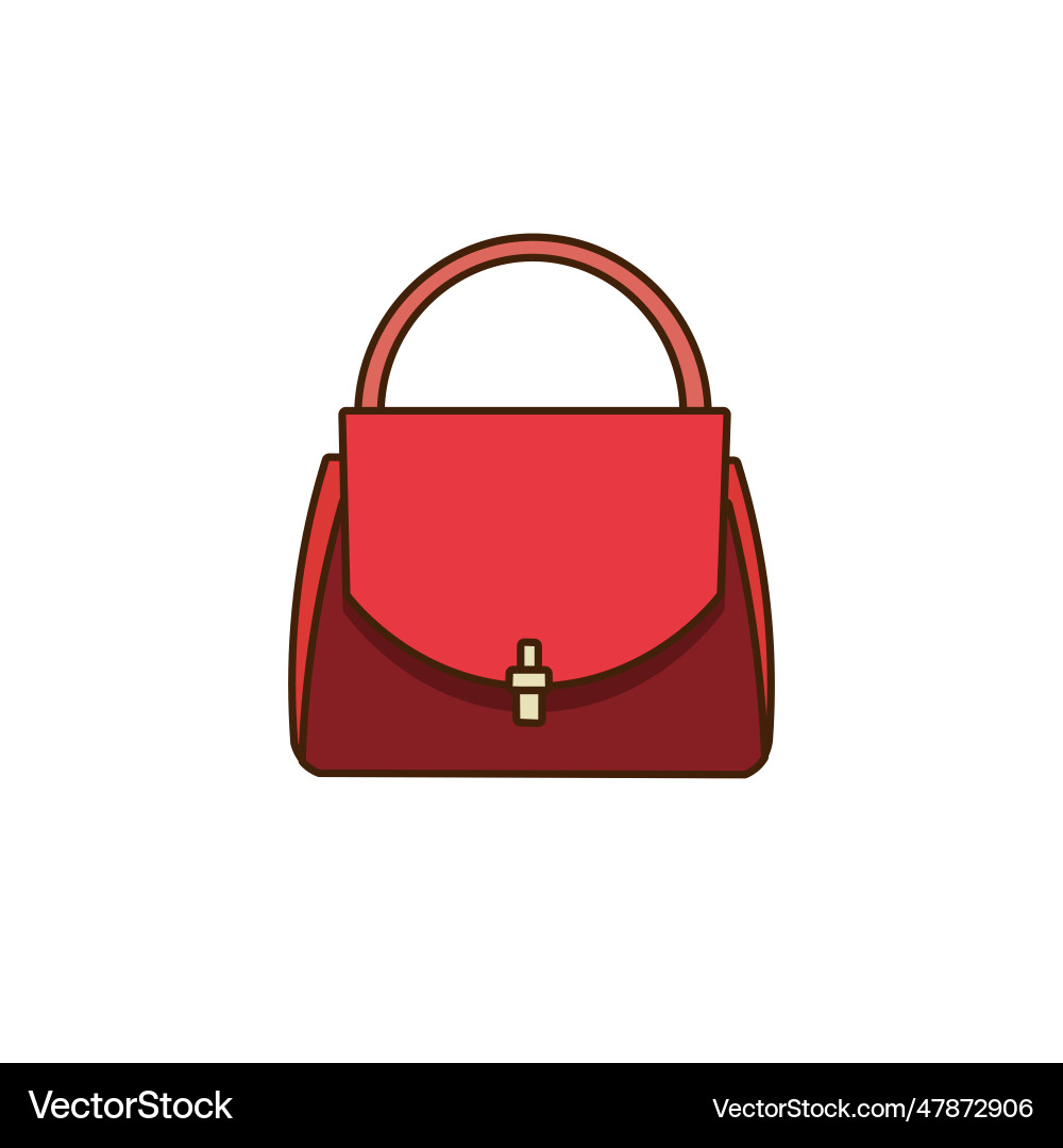 Women hand bag icon image in flat design Vector Image