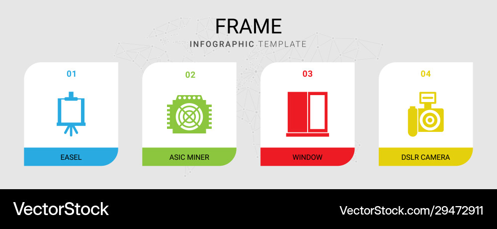 4 frame filled icons set isolated on infographic Vector Image