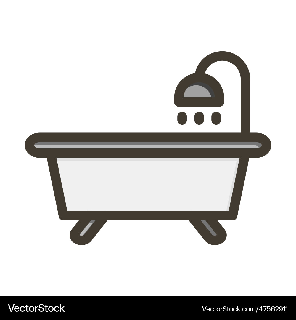 Bath tub thick line filled colors for personal Vector Image
