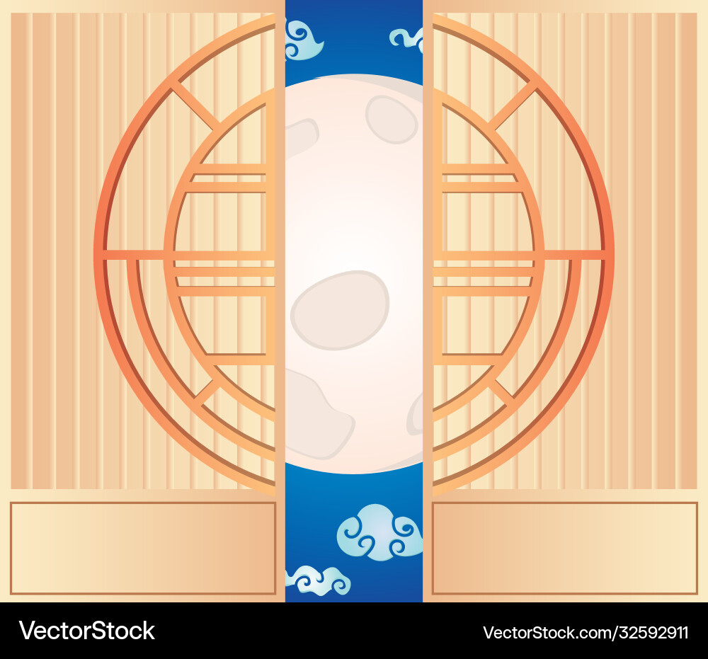 Chinese door style on white background Royalty Free Vector