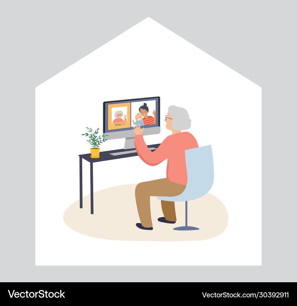 Elderly old people senior at home Royalty Free Vector Image