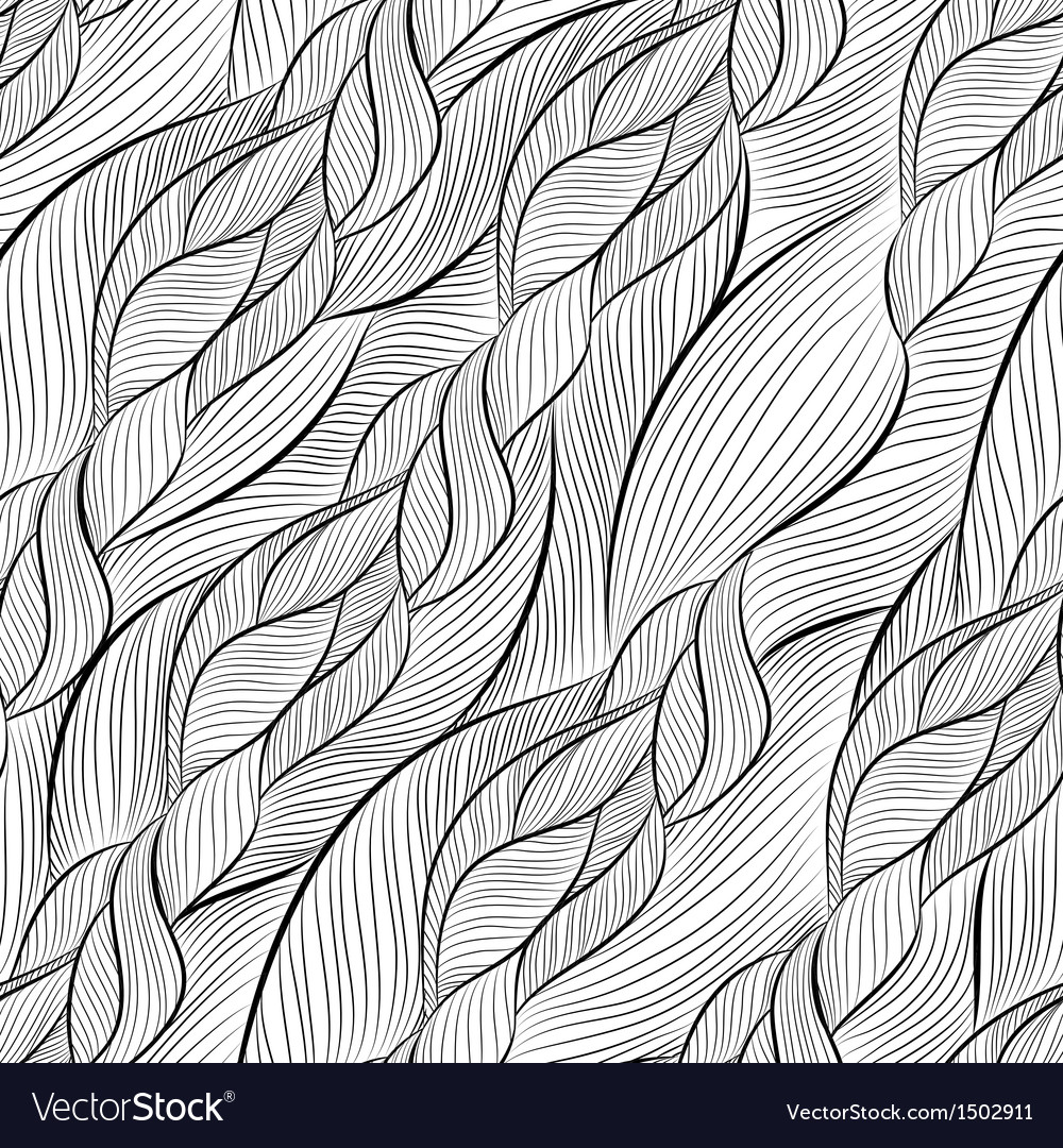 Hand-drawn pattern with waves Royalty Free Vector Image