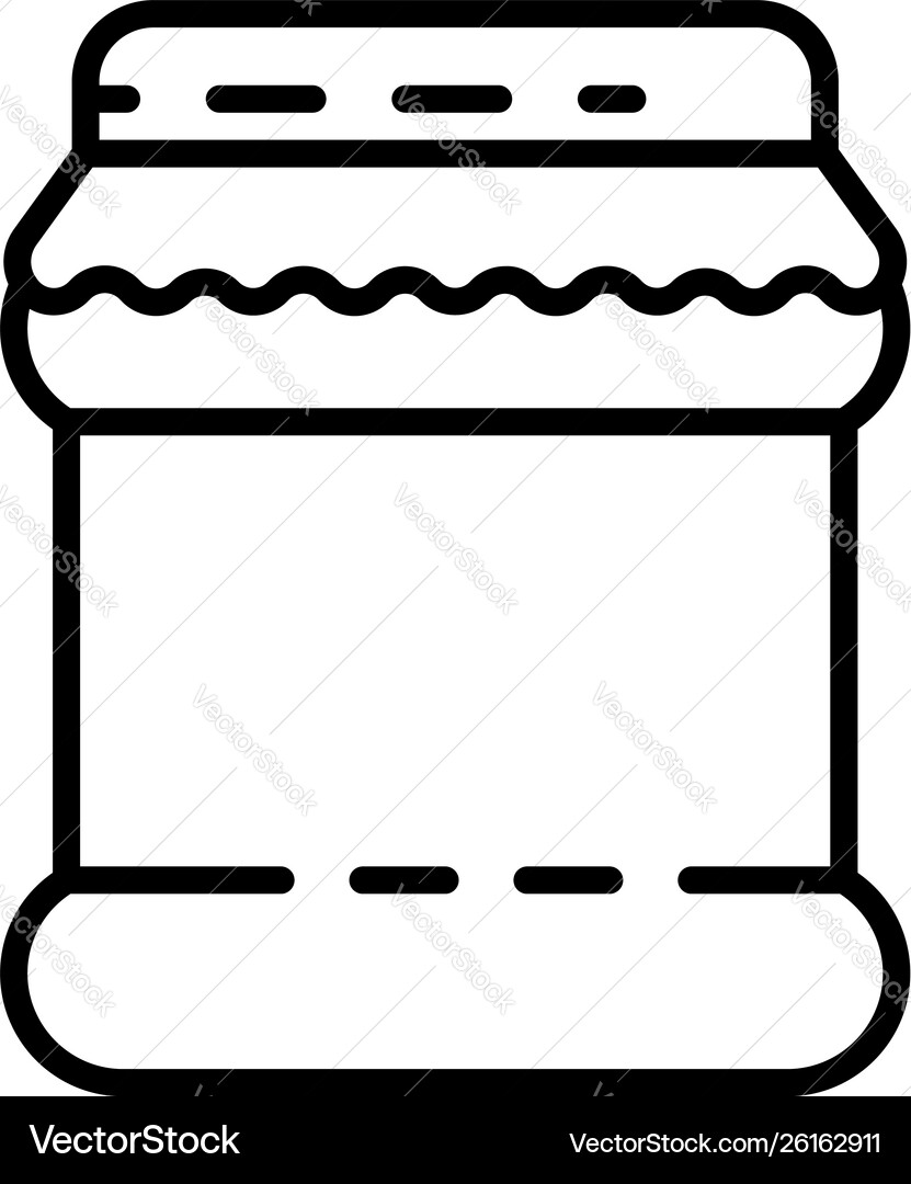 Homemade jam jar icon outline style Royalty Free Vector