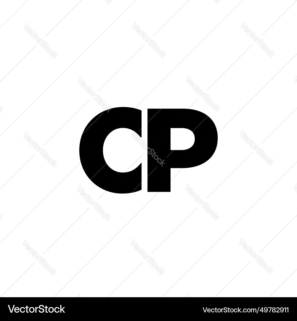 Letter c and p cp logo design template minimal Vector Image