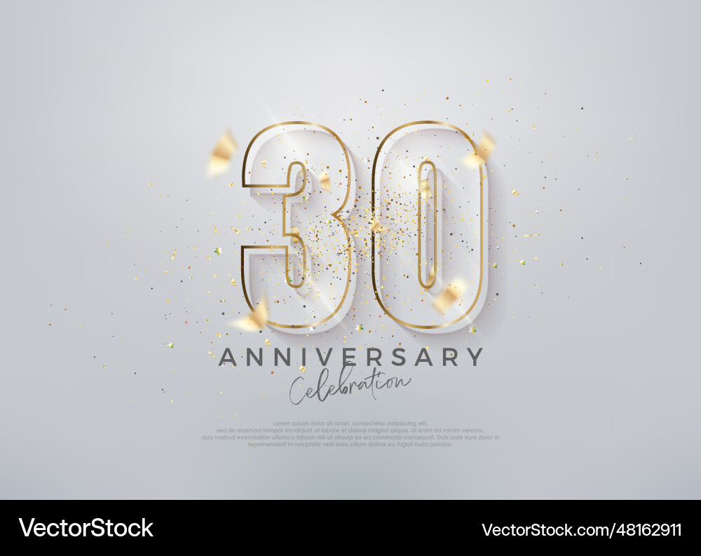 Modern number 30th with unique glass numerals Vector Image