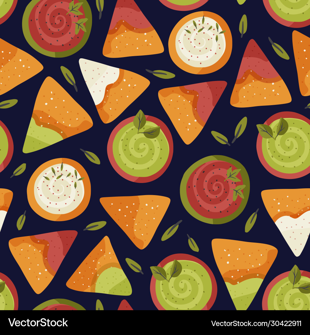 Nacho seamless pattern Royalty Free Vector Image