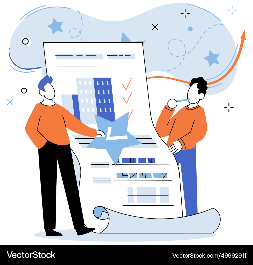 Partnership planning and strategizing together Vector Image