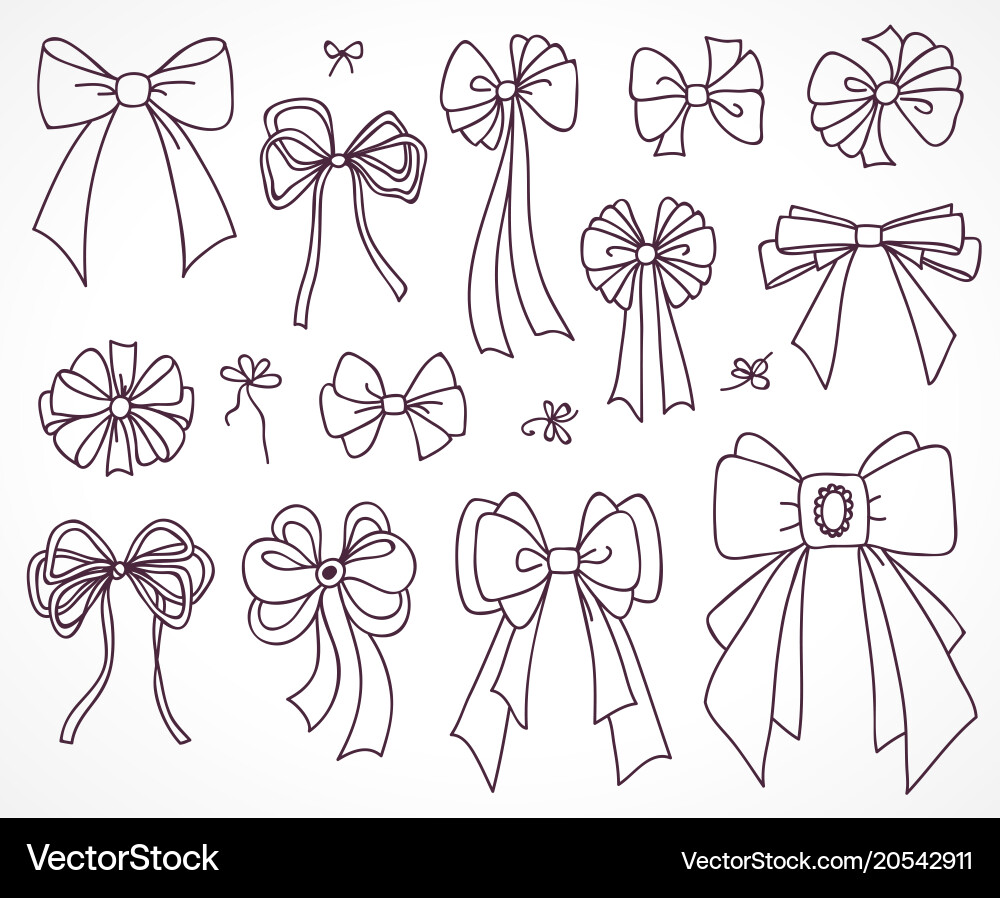Set of bows for the design Royalty Free Vector Image
