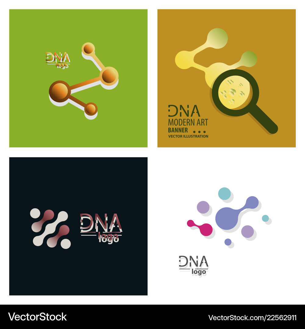Set of dna design over white background Royalty Free Vector