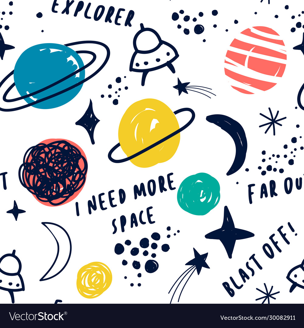 Space pattern Royalty Free Vector Image - VectorStock