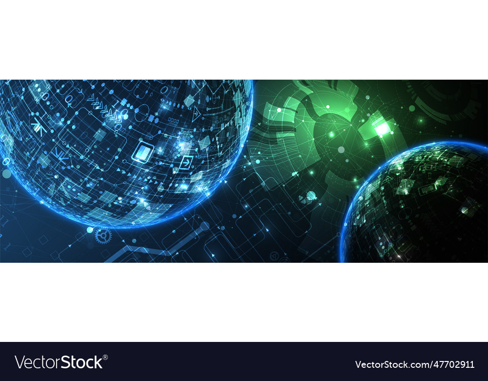 Sphere theme digital technology background Vector Image