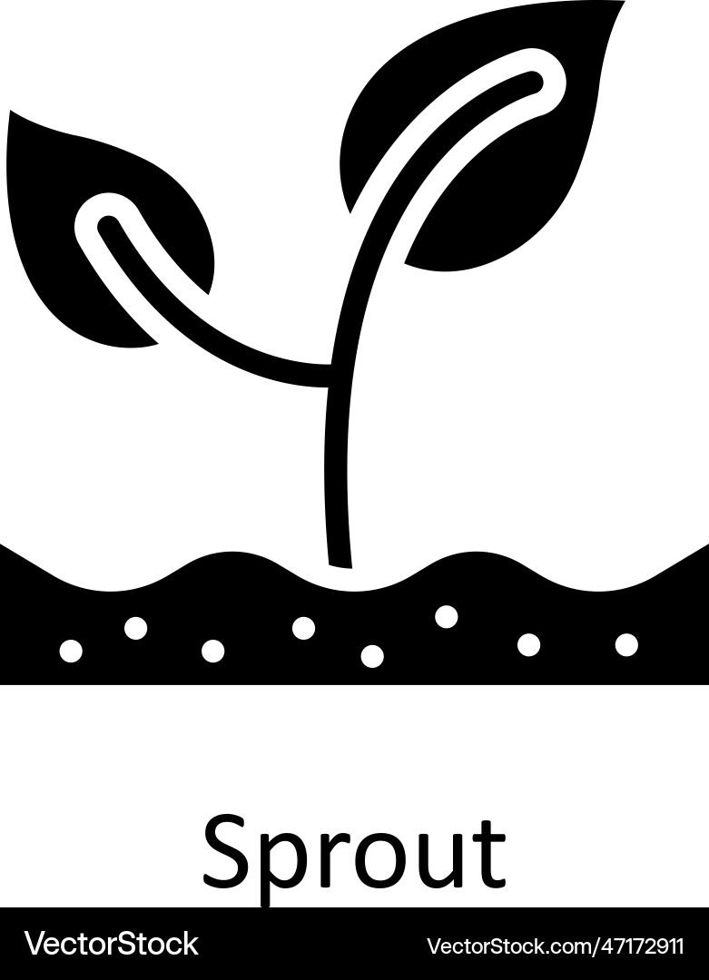 Sprout solid icon design Royalty Free Vector Image