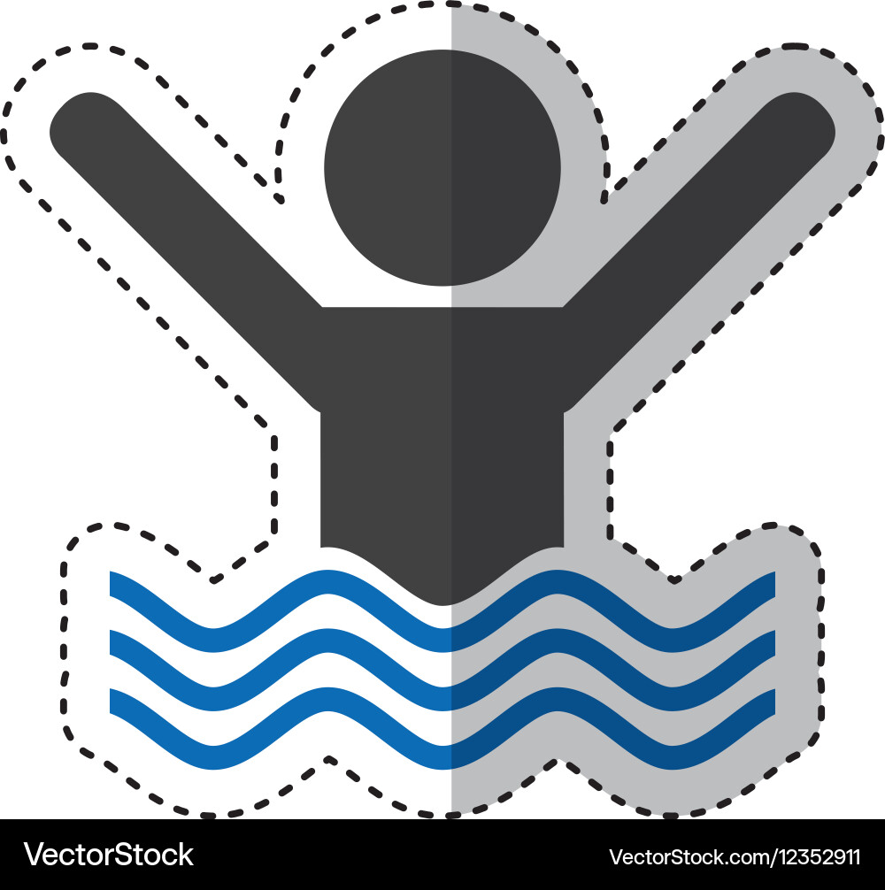 Swimming person isolated icon Royalty Free Vector Image