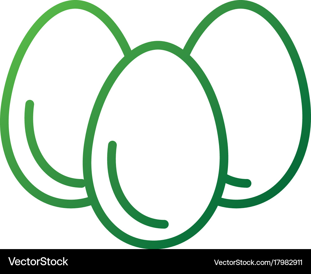 Three chicken eggs farm foods nutrition Royalty Free Vector