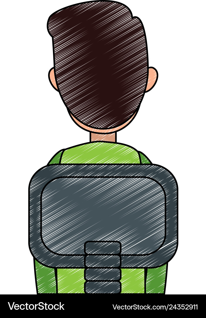 Young man sitting on chair back Royalty Free Vector Image