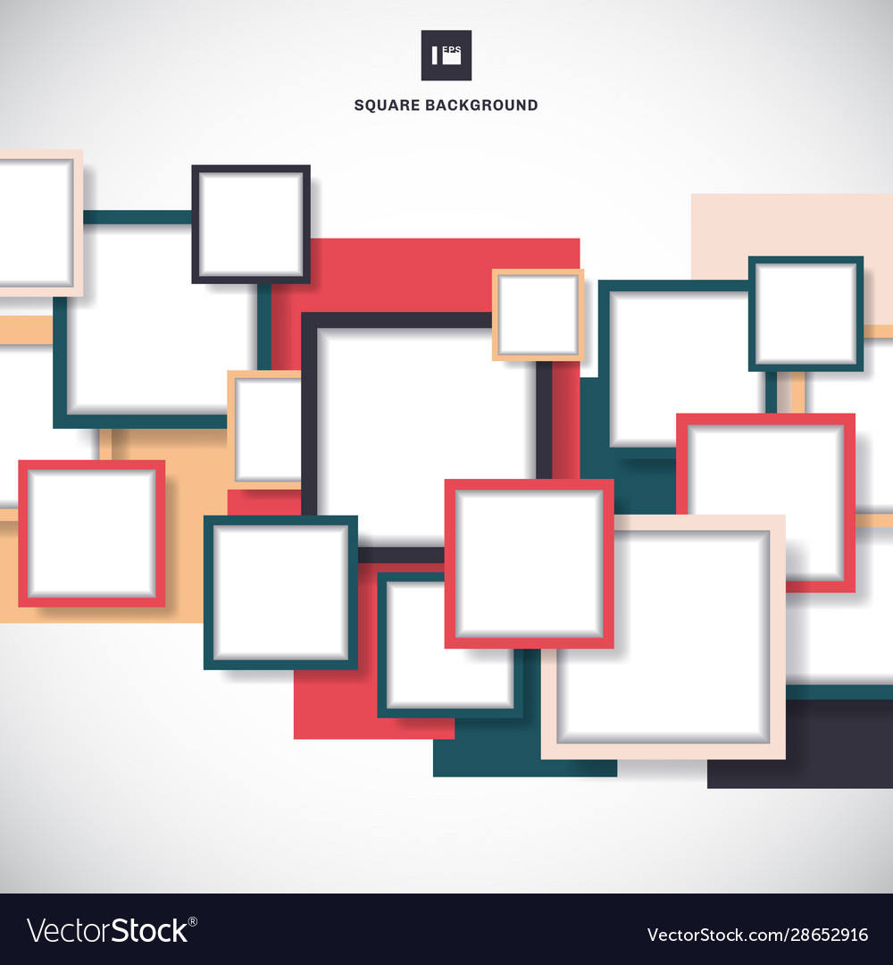 Abstract blue red colorful square frame Royalty Free Vector