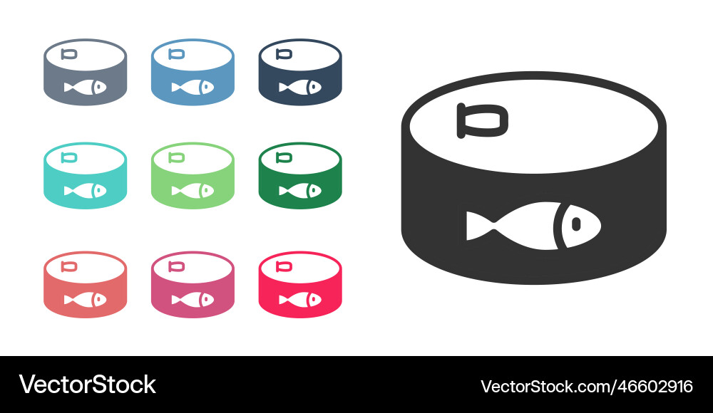 Black canned fish icon isolated on white Vector Image