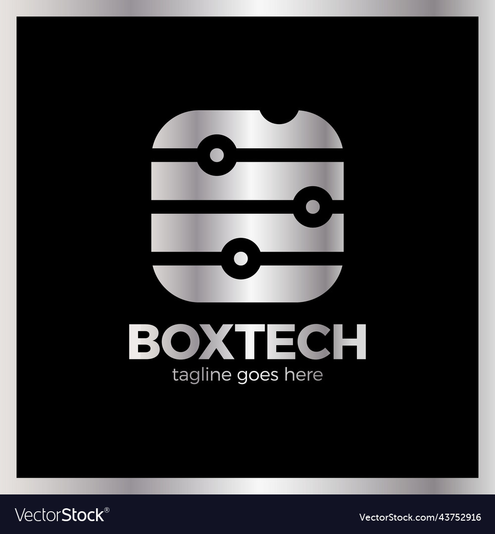 Box tech logo Royalty Free Vector Image - VectorStock