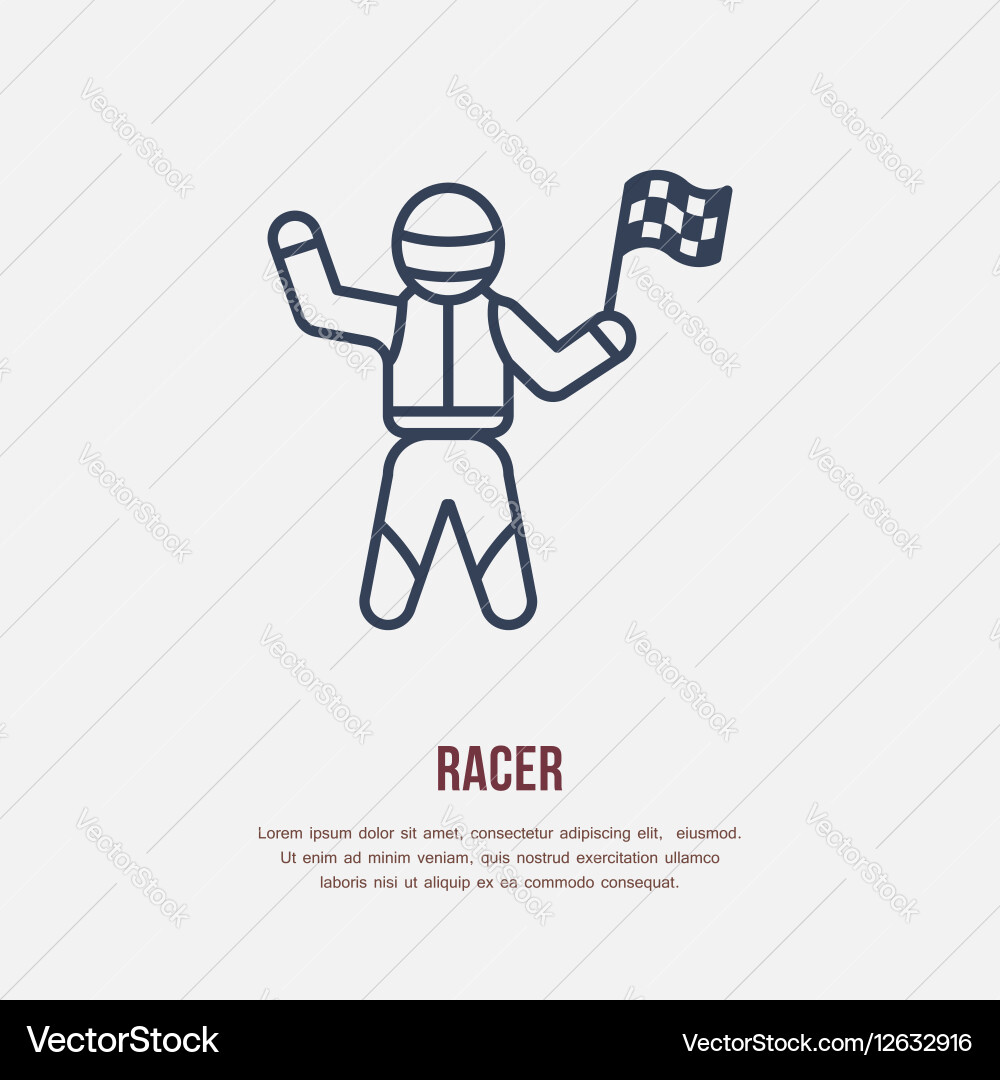 Car racer line icon speed auto Royalty Free Vector Image