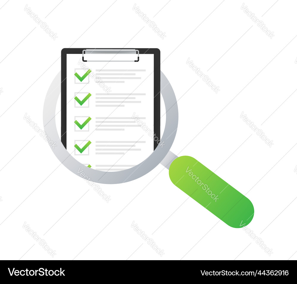 Clipboard checklist with assessment Royalty Free Vector