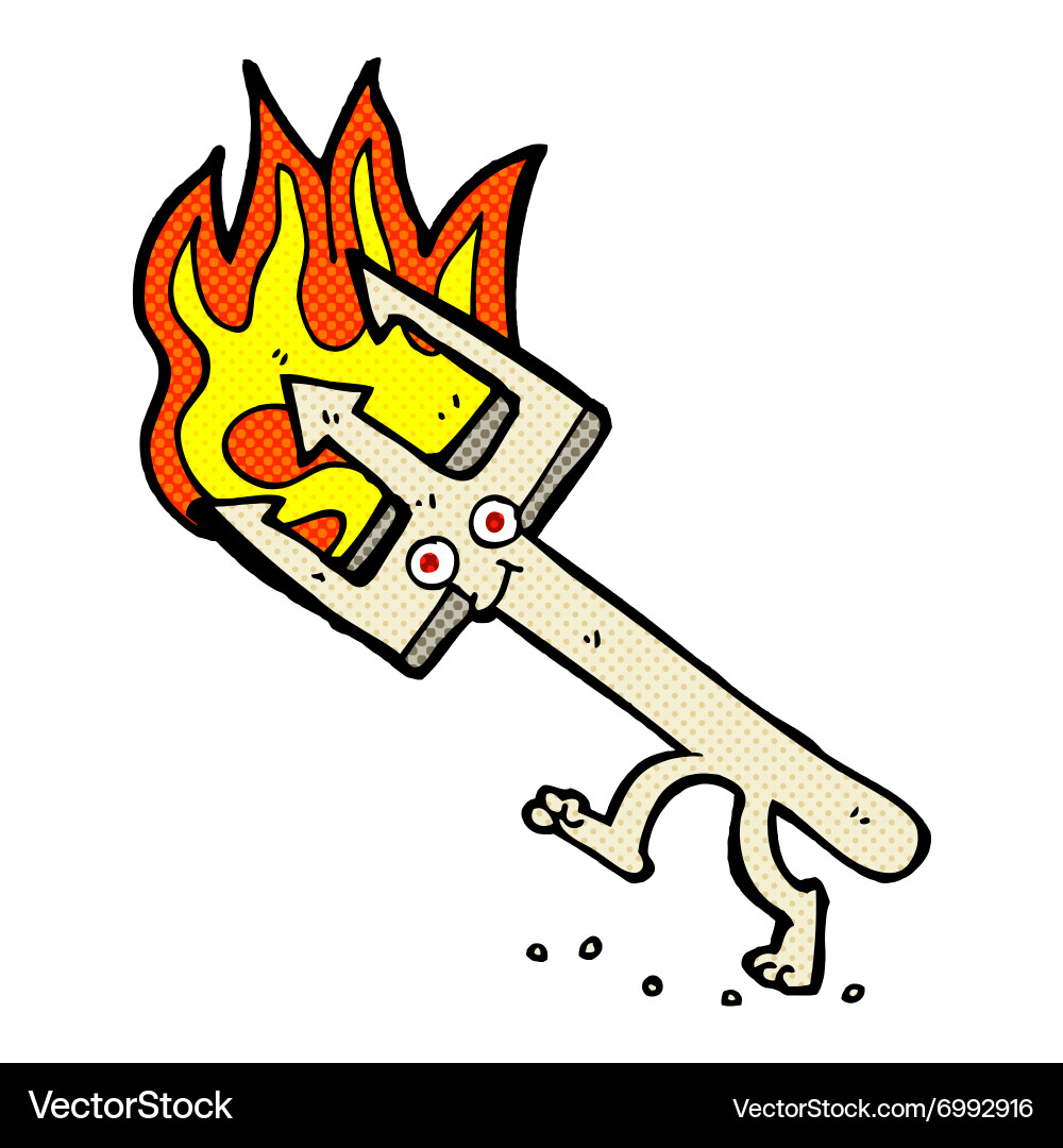 Comic cartoon devil fork Royalty Free Vector Image