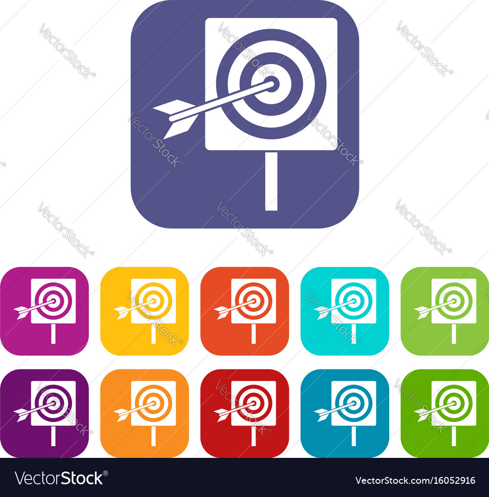 Darts icons set Royalty Free Vector Image - VectorStock