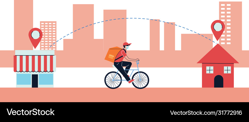 Delivery merchandise from store to home Royalty Free Vector