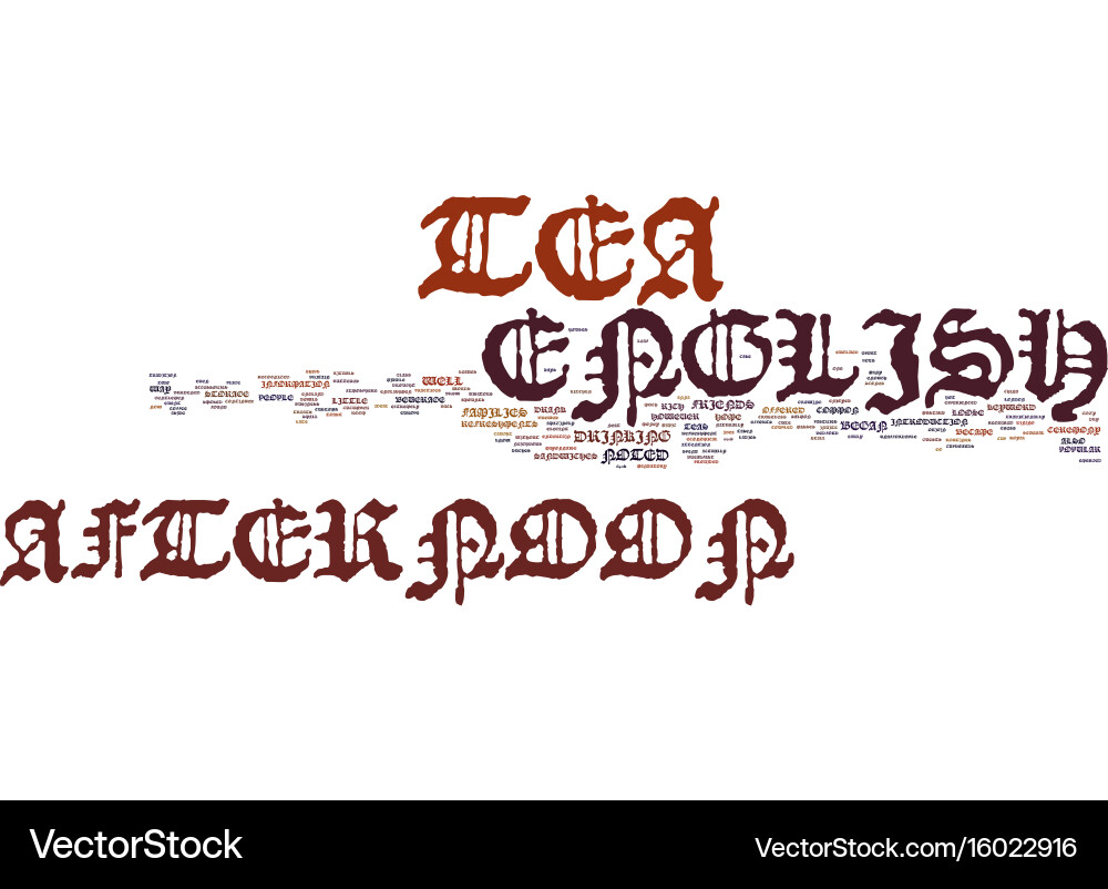 English afternoon tea text background word cloud Vector Image