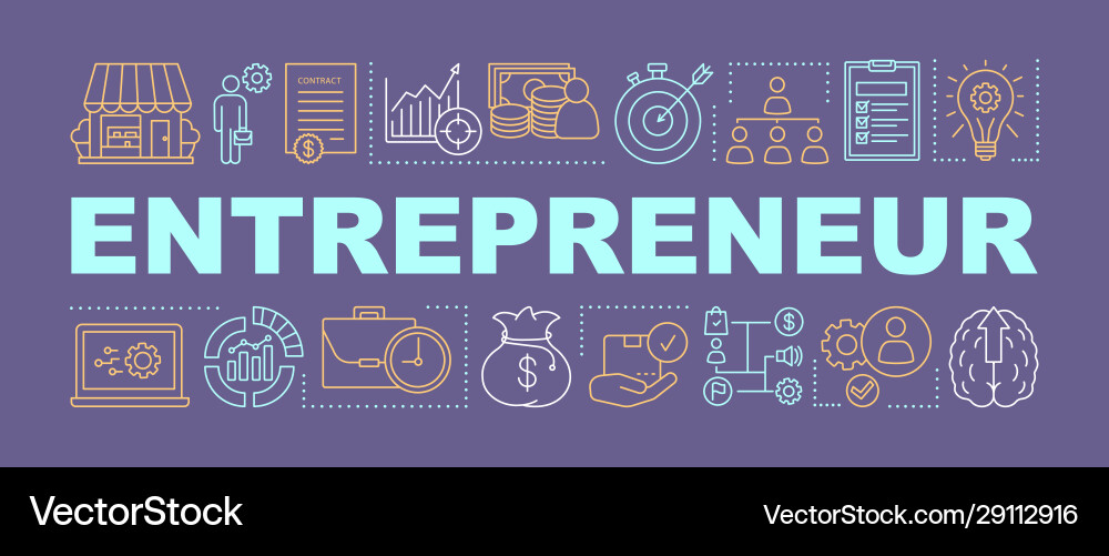 Entrepreneur word concepts banner Royalty Free Vector Image
