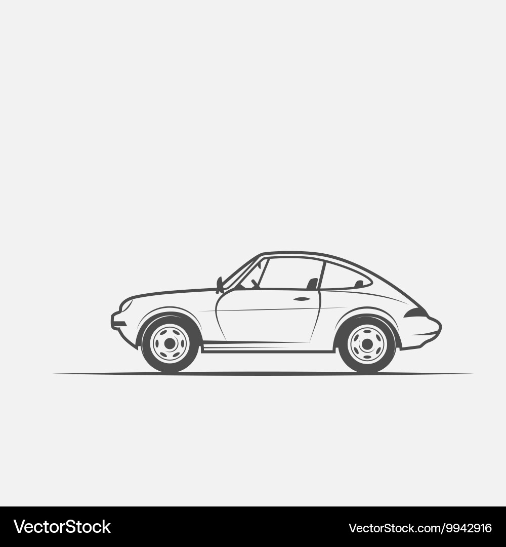 Grayscale image of the car Royalty Free Vector Image