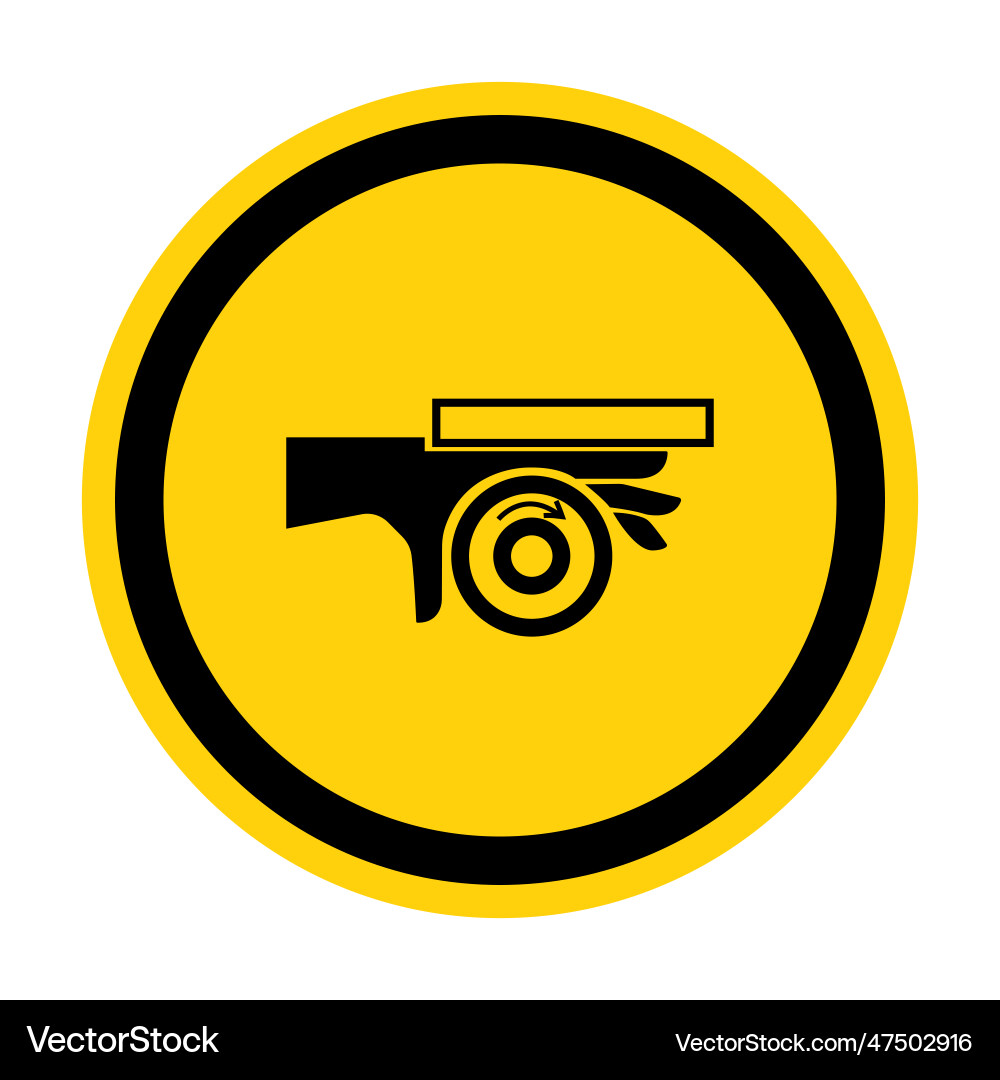Hand crush roller pinch point symbol sign Vector Image