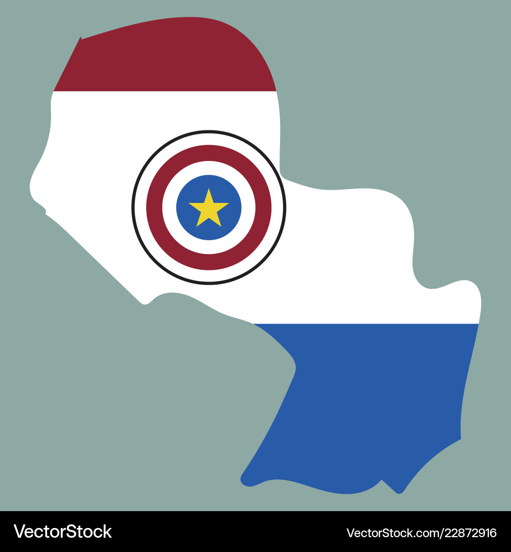High resolution paraguay map with country flag Vector Image