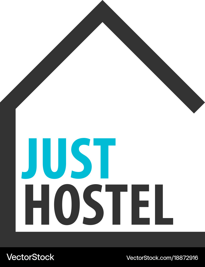 Hostel logo hotel travel rest place Royalty Free Vector