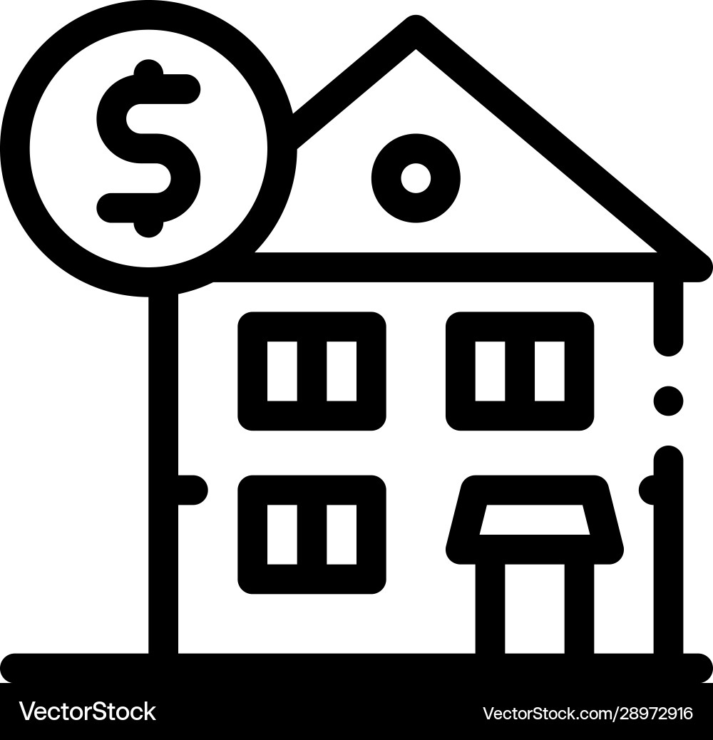 House mortgage icon outline Royalty Free Vector Image