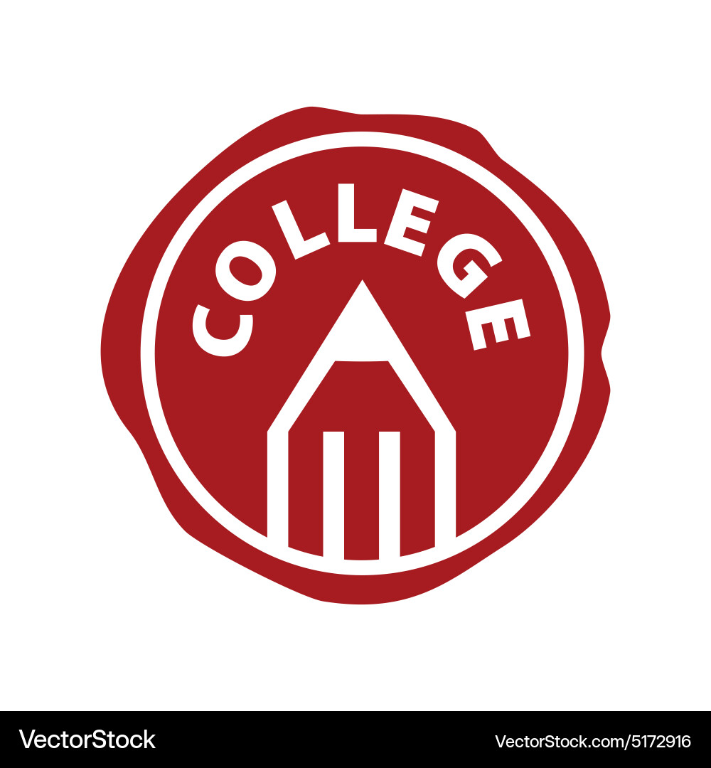 Logo pencil and printing for college Royalty Free Vector
