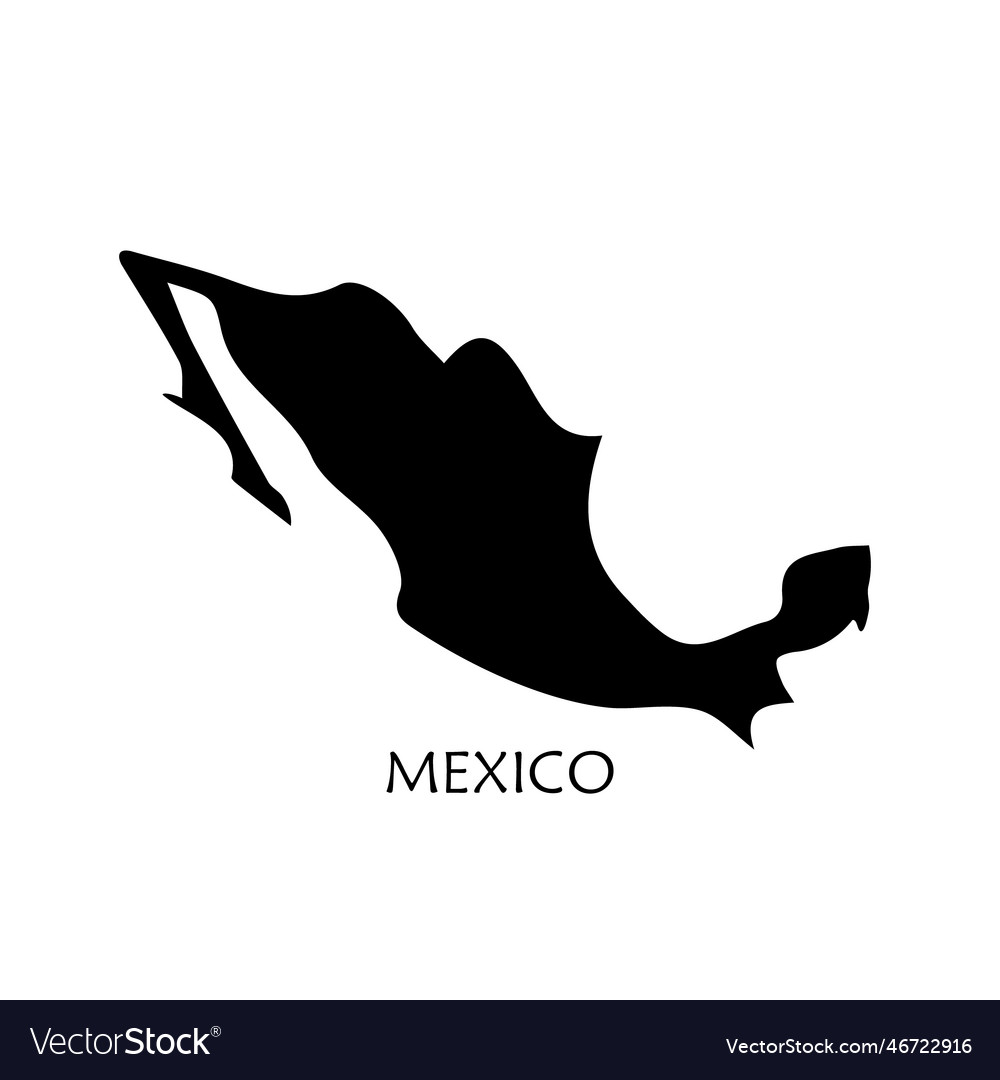 Mexico map icon silhouette Royalty Free Vector Image