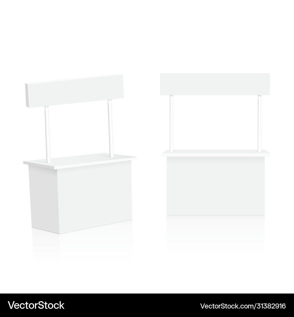 Promo counter trade stand on white background Vector Image