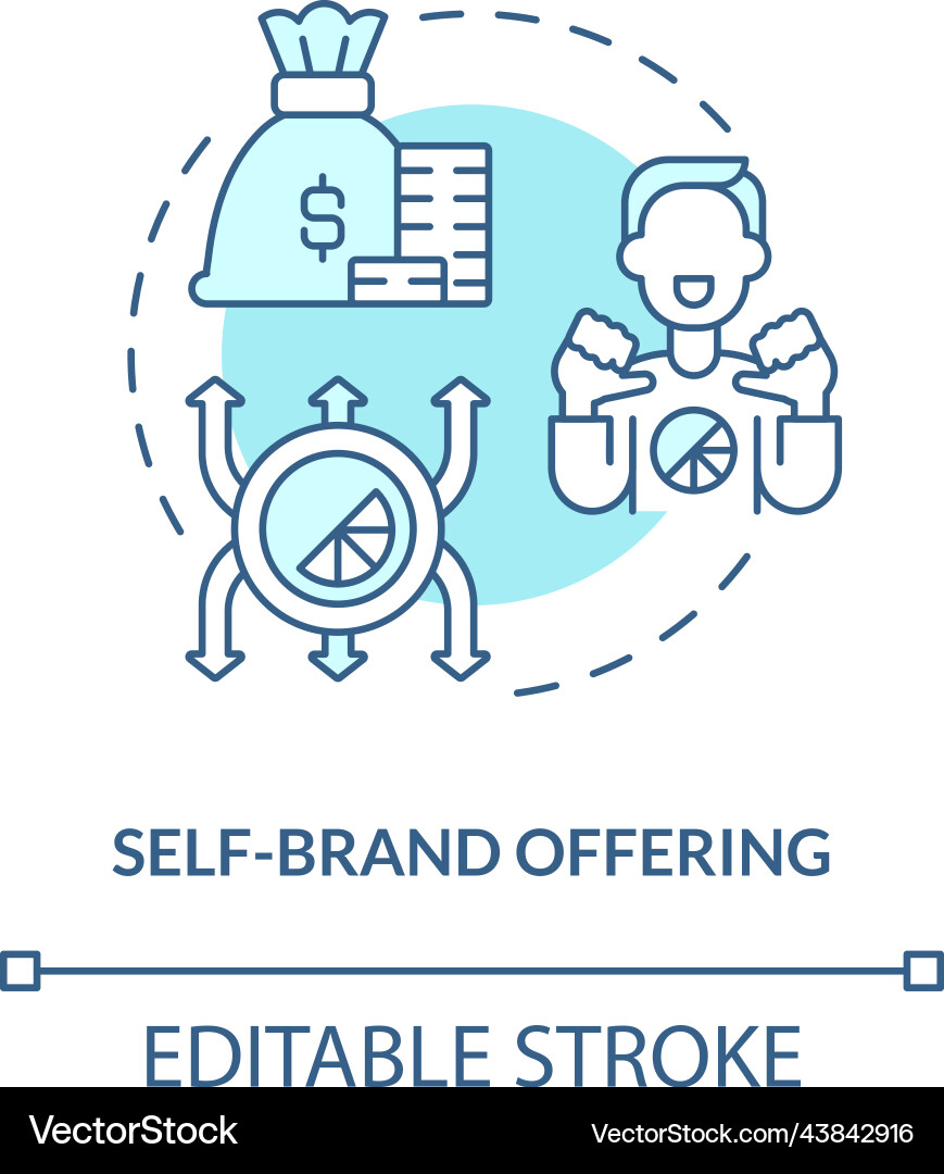 Self brand offering turquoise concept icon Vector Image