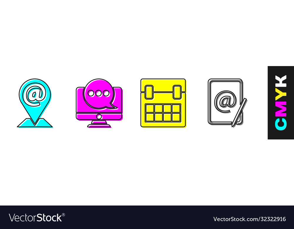 Set location and mail and e-mail chat messages Vector Image