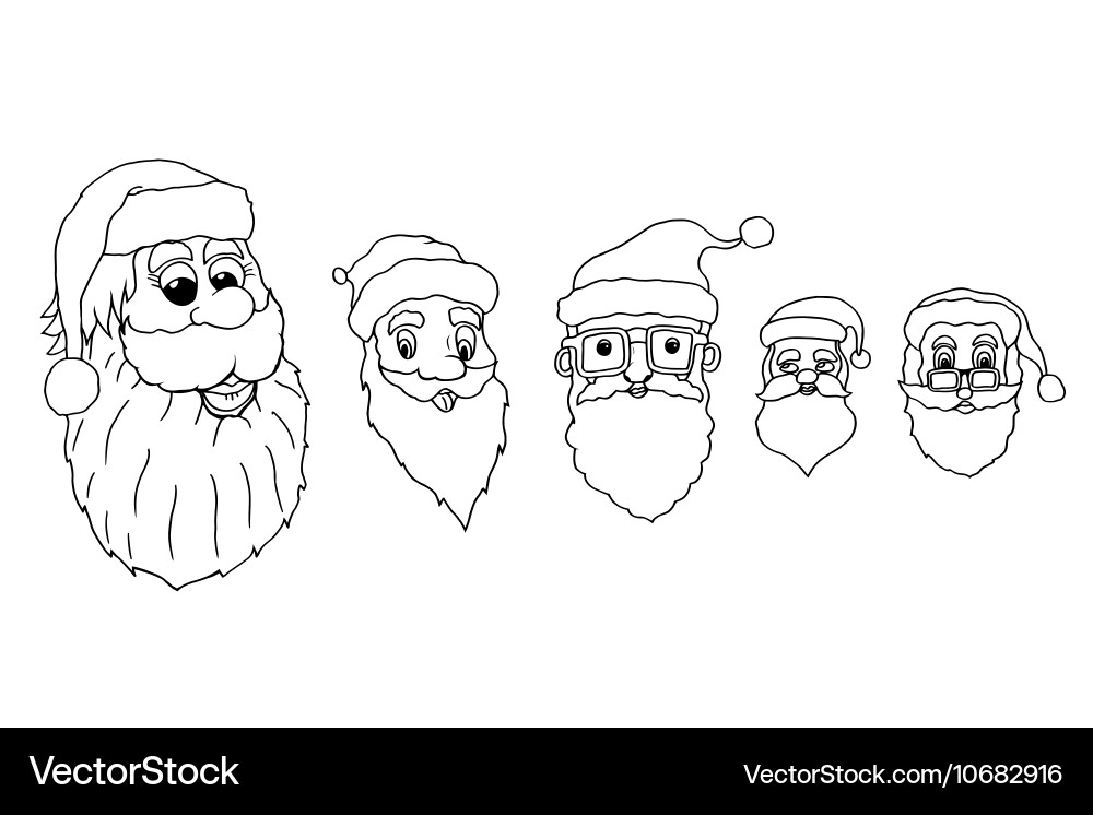 Set of santa claus Royalty Free Vector Image - VectorStock
