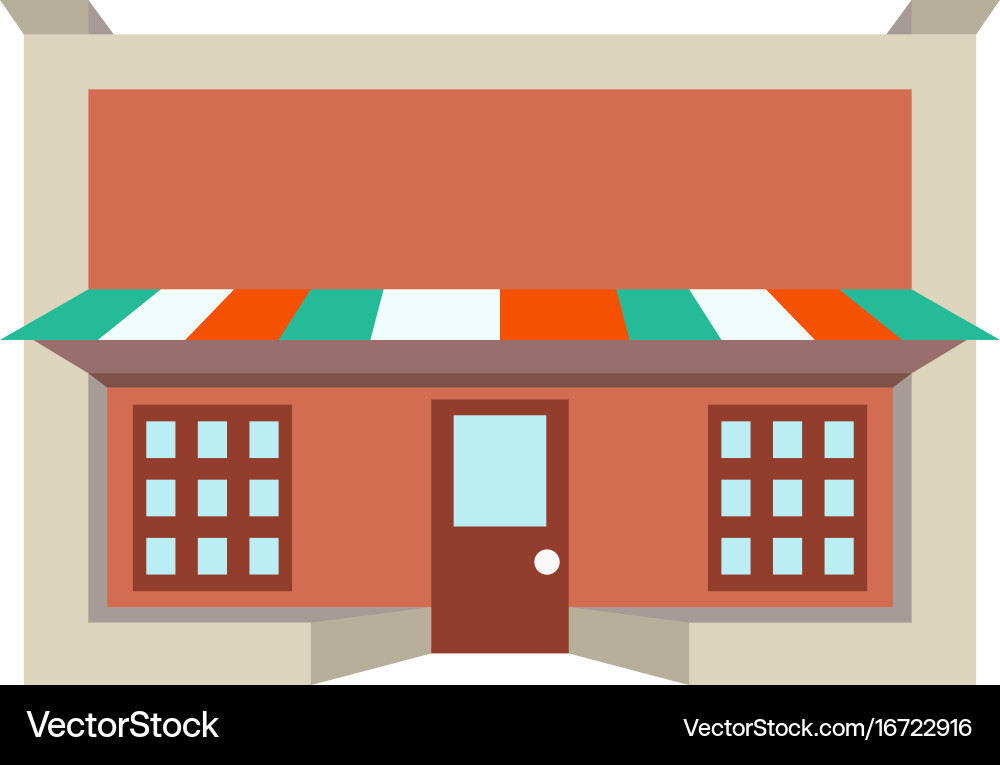 Store shop front window building color icon Vector Image