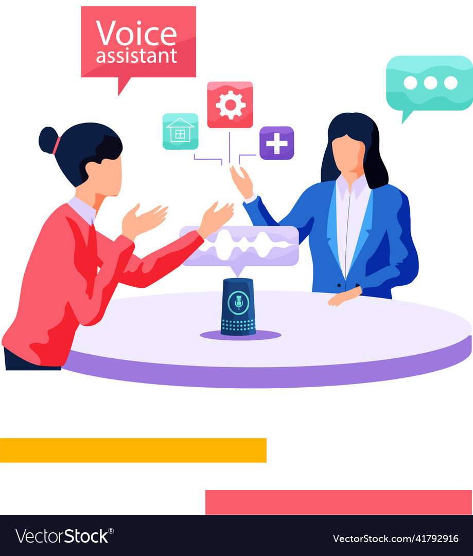 Voice assistant smart speaker virtual assistant Vector Image Voice assistant smart speaker virtual assistant Vector Image